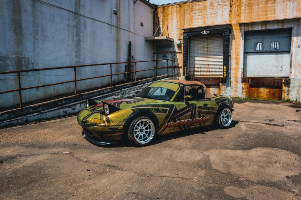 Miata with Custom Printed Gold Wrap | Fried Color