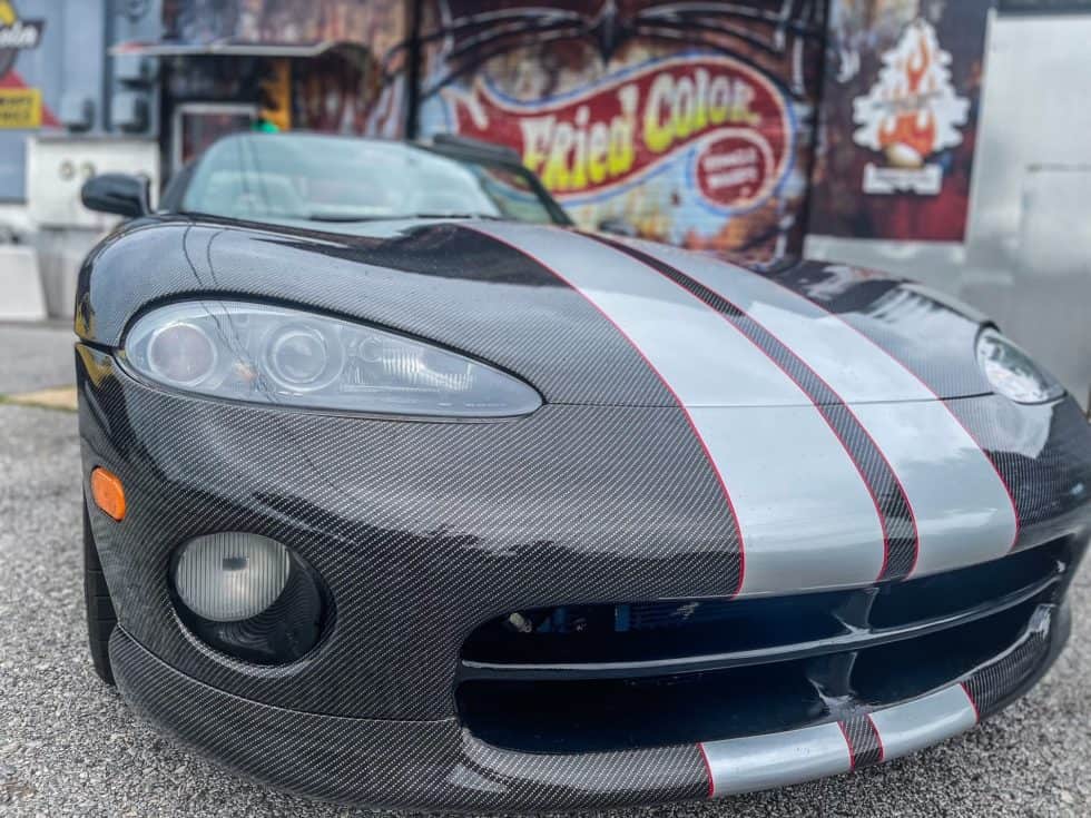 Before & After Dodge Viper Wrapped in Custom Carbon Fiber Wrap and ...