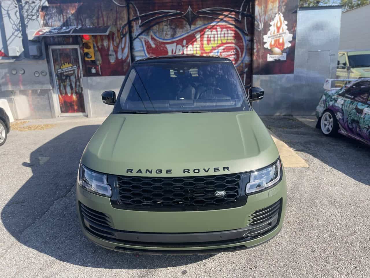Range Rover Gets Color Change Vinyl Wrap in Matte Olive Green | Fried Color